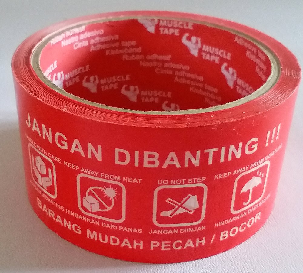 Lakban Fragile Merah 100 Meter (Jangan Dibanting) | Grosir Cirebon ...