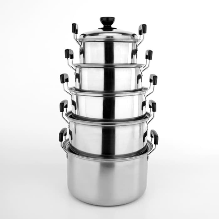 Panci Set UGO Stainless Steel Isi 5 Pcs | Grosir Cirebon