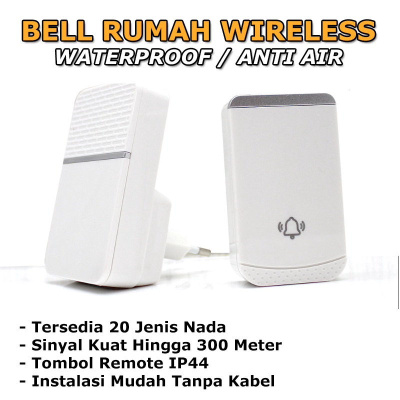 Bel Rumah Wireless Anti Air 300M - Door Bell Waterproof | Grosir ...