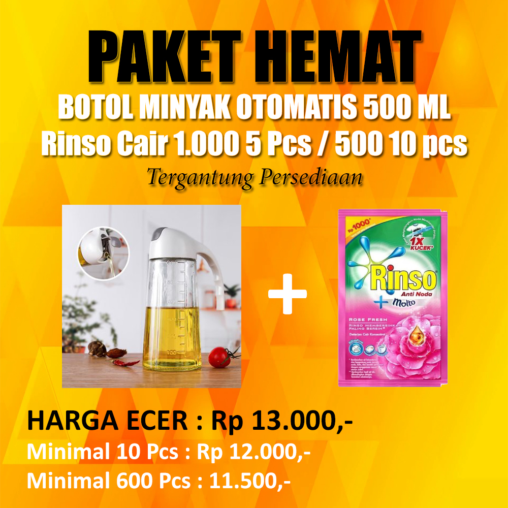 Paket Botol Minyak 500ML + Rinso 1.000 5 Pcs | Grosir Cirebon - Grosir ...